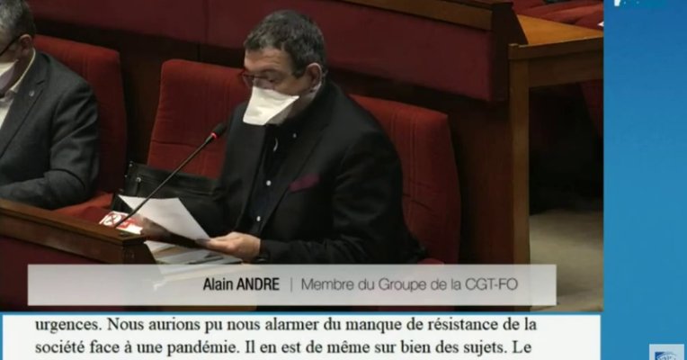 Alain André - Rapport annuel sur l'état de la France - Force Ouvrière